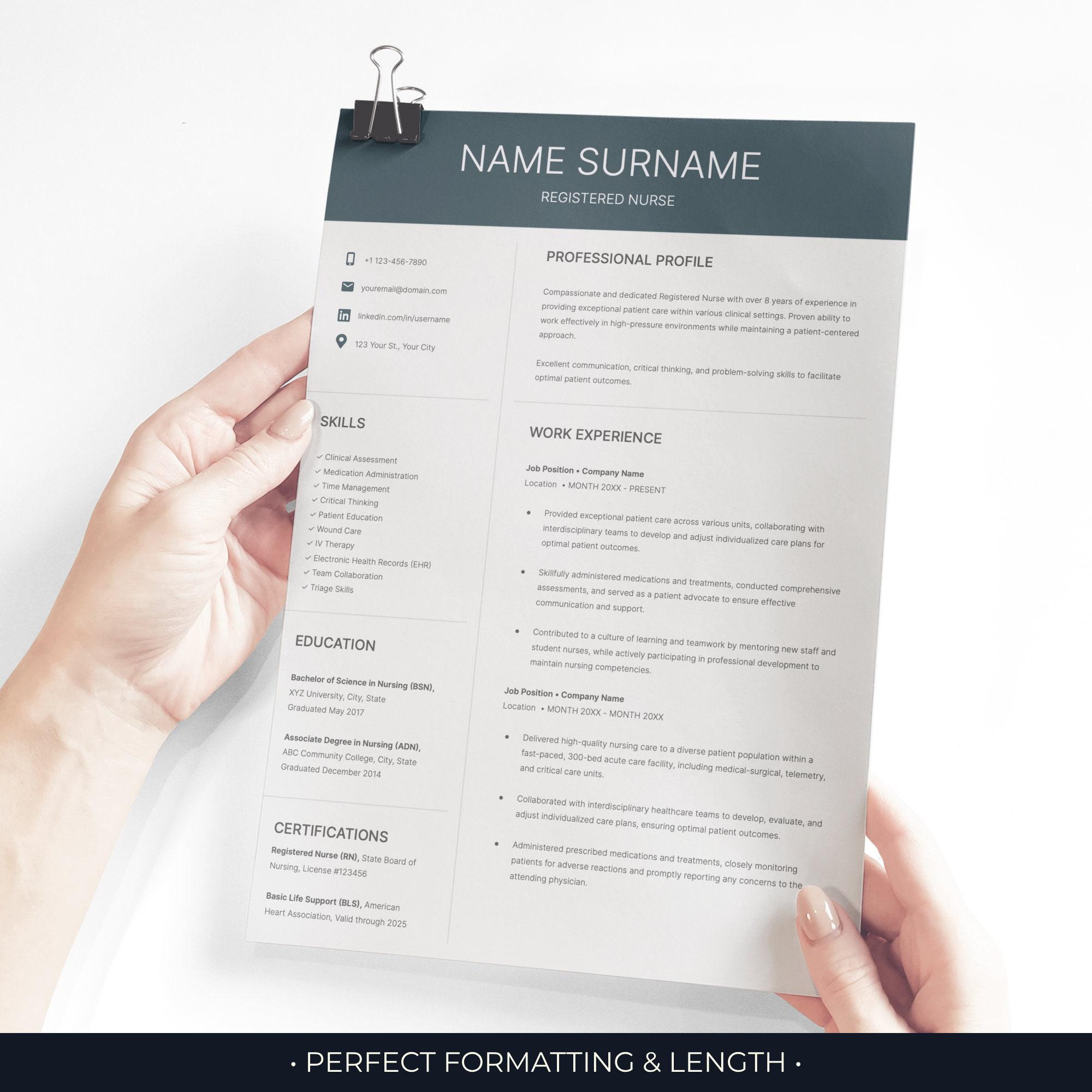 Nursing Resume Template Google Docs - OkiDocs