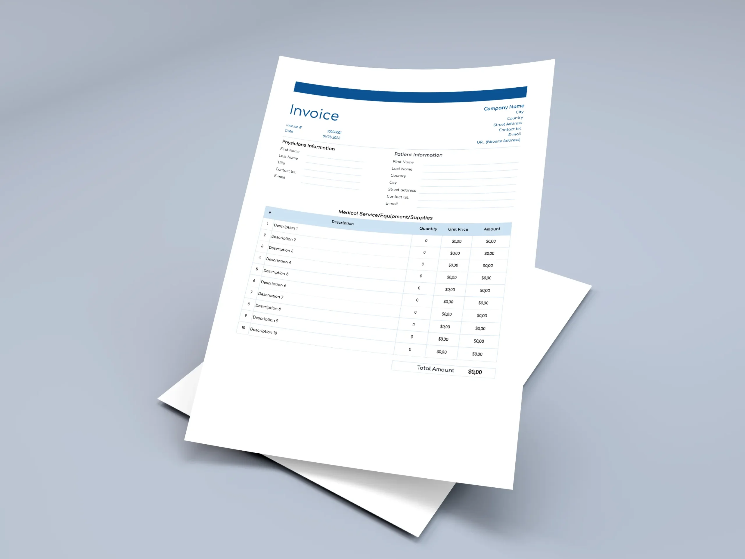 Medical Invoice Template In Google Sheets - OkiDocs